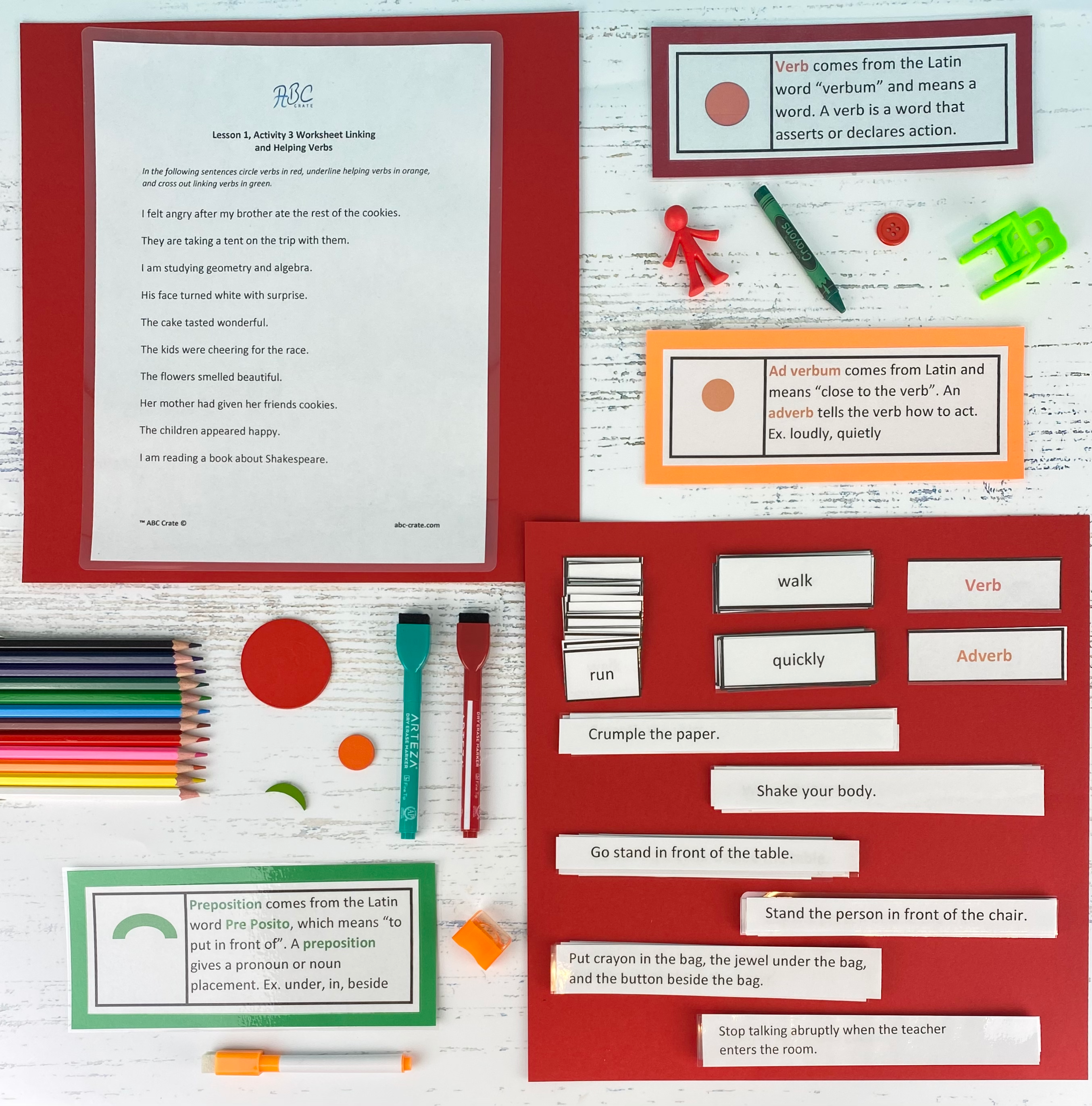 Grammar Set 2 Kit: Verbs, Adverbs, and Prepositions – ABC Crate