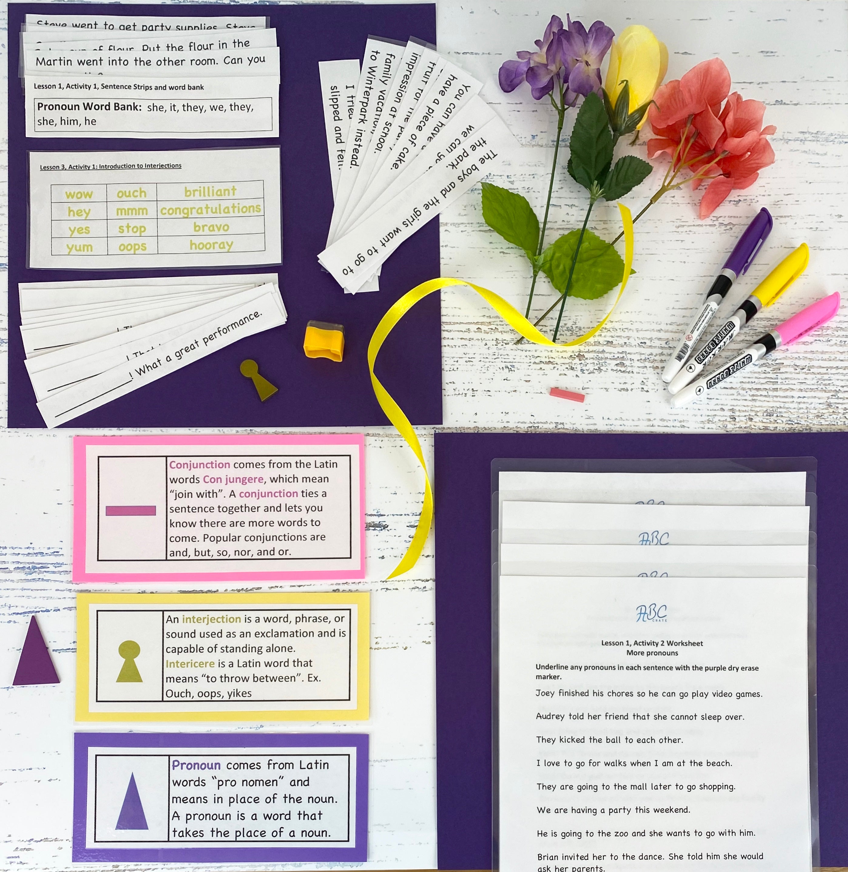 Grammar Set 3 Kit: Pronouns, Conjunctions, and Interjections – ABC Crate